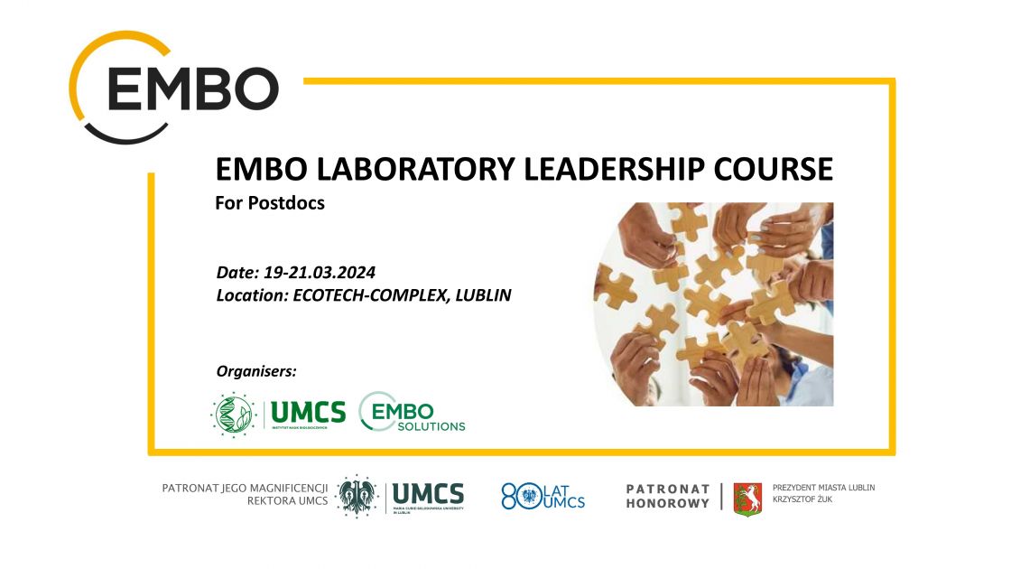 „EMBO Laboratory Leadership Course” w Centrum ECOTECH-COMPLEX - 2024 - Aktualności - ECOTECH ...