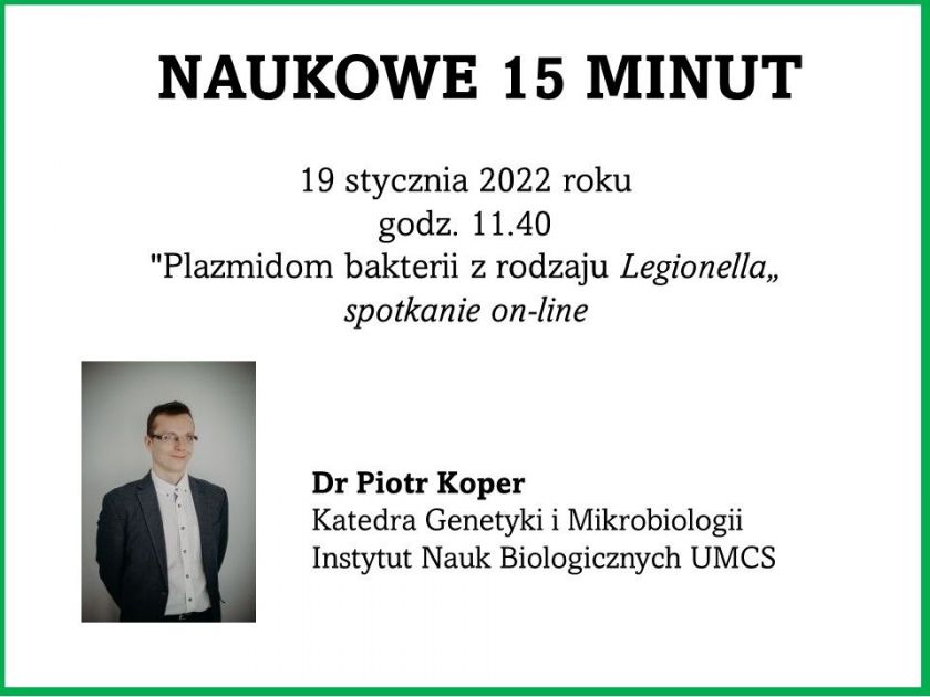 Naukowe 15 minut: dr Piotr Koper - Styczeń - 2022 - Aktualności ...