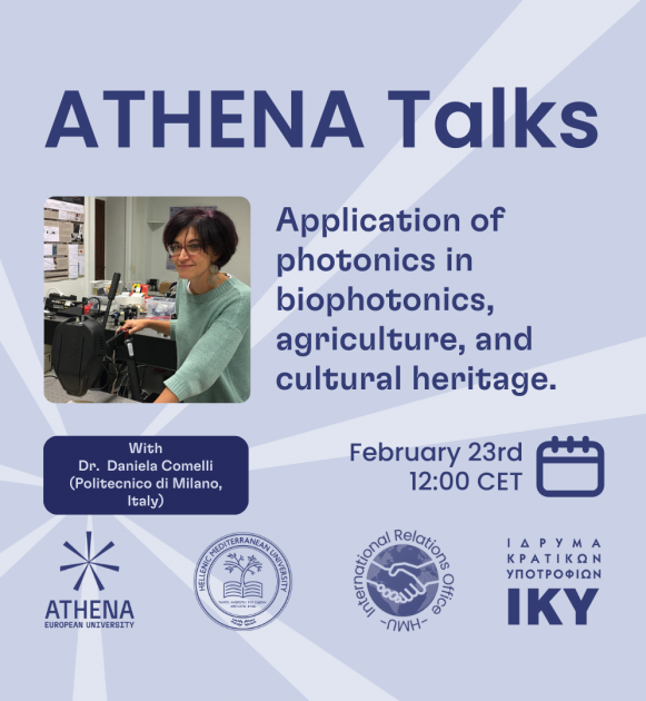 ATHENA Talk - ‘Application of photonics in biophotonics, agriculture ...