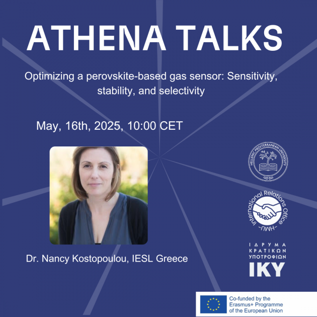 ATHENA Talk: Optimizing a perovskite-based gas sensor: Sensitivity ...